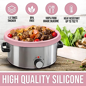 2 Pack Silicone Slow Cooker Liner, Slow Cooker Liners, Ideal for Easy Clean Up, Fits 6-8 Quart, Oval or Round Pot, Slow cook Liners are Reusable and Leak proof, Slow cook bag Liners, Disposable