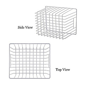 SANNO Refrigerator Freezer Baskets Wire Baskets Storage, Metal Wire Baskets Organizing Bins Storage Baskets with Handles for Kitchen Bedroom Cabinets Pantry Bathroom Laundry Room Closet Garage