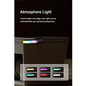 Smart Bidet Toilet with Built-In Bidet - Elongated Toilet with Side Knob - Heated Bidet Seat -One Piece Bidet Toilet Seats with Foot Sensor Operation - Auto White Toilet with LED Display for Bathroom