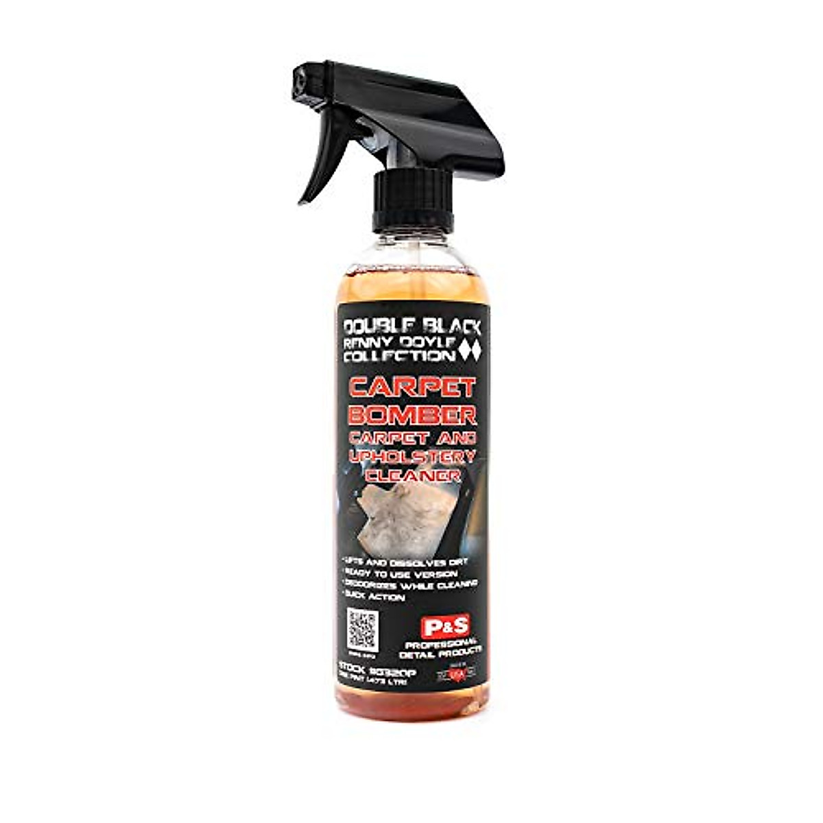 P&S Professional Detail Products - Carpet Bomber - Carpet and Upholstery Cleaner; Citrus Based Cleaner Dissolves Grease and Lifts Dirt; Highly Dilutable; Great on Engines & Wheel Wells (1 Pint)