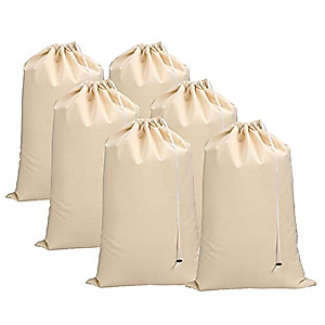 Large Laundry Bag 6 Pack 100% Cotton Canvas Heavy Duty Laundry Bag,Laundry Bag,Laundry Bags Large,Laundry hamper bags,Durable & Laundry Carring solutions Bags- Natural Cotton -Size 24x36 inch Natural
