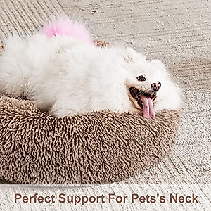 MIXJOY Orthopedic Dog Bed Comfortable Donut Cuddler Round Dog Bed Ultra Soft Washable Dog and Cat Cushion Bed (20''/23''/30'') (23'', Brown)