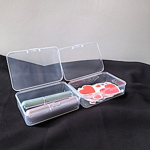 VANZBON Clear Plastic Storage Box, Beads Container With Hinged Lid Hardware Supplies (6pcs,8.5 * 6.*2.5cm)