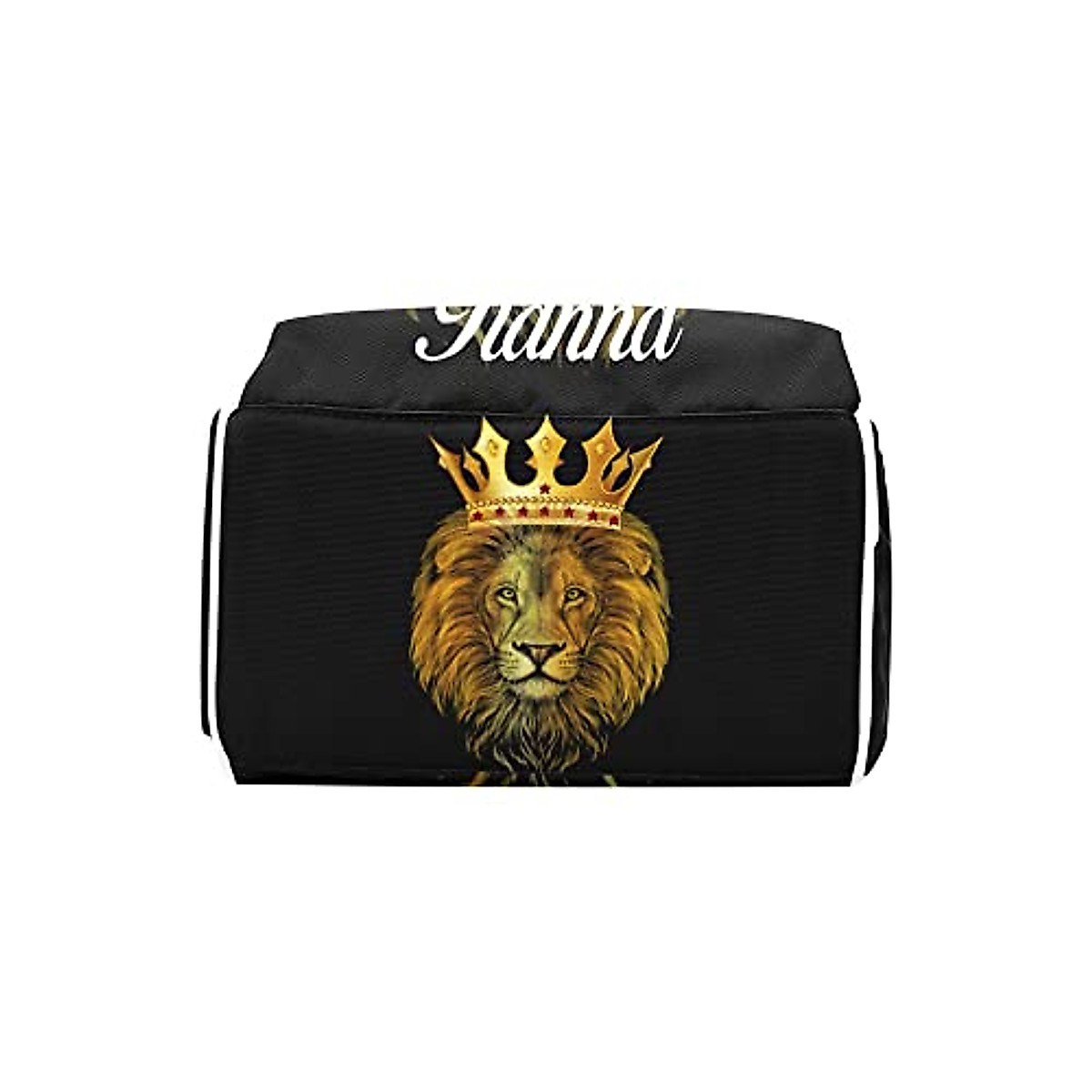 XOZOTY Golden Hat Lion King Diaper Bags with Name Waterproof Mummy Backpack Nappy Nursing Baby Bags Gifts Tote Bag for Women