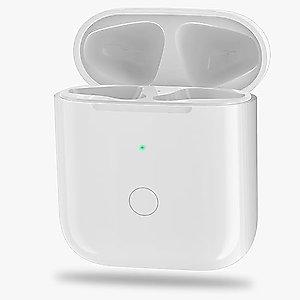 Wireless Charging Case Replacement Compatible with Airpods 1st & 2nd Generation, Charger Cases with Quick-Pairing Sync Button Only for Airpods 1 2 Gen, NO Earbuds, White