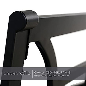 Grand patio Outdoor Patio Seating Chair, Motion Chair, Stationary Rocker, Metal Patio Chair Set of 2,Peacock Blue