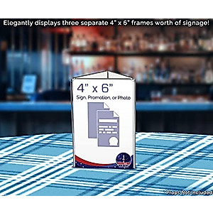 10 Pack Sign Holder Multi Sided 4 x 6 Inch Clear Acrylic Counter Signage Display Accommodates 3 Images for Bars Restaurants and Nightclubs by Marketing Holders