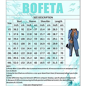 BOFETA Women Long Sleeve Blazer Jacket Lapel Plus Size Blazer Cardigan Black XL
