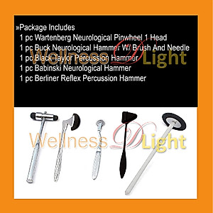 WDL 5 Pcs Neuro Percussion Berliner Reflex Taylor Buck Hammer Diagnostic Kit