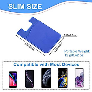 24 Pieces Cell Phone Wallet, Silicone Stick on Card Holder, Back Phone Adhesive Back of Cell Phone Wallet for Credit Card, Id, Business Card, Compatible Works with Most Smartphones (Lovely Color)