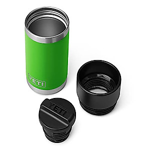 YETI Rambler 12 oz Bottle, Stainless Steel, Vacuum Insulated, with Hot Shot Cap, Canopy Green