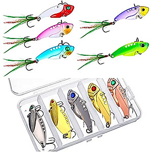10 Pieces Metal Hard Spinner Blade Bait Fishing Lure Crankbait Bass Fishing Spinner Blade Spinner Spoon Blade Swimbait Freshwater Saltwater Fishing Tackle Lures Treble Hook for Bass Walleye Trout
