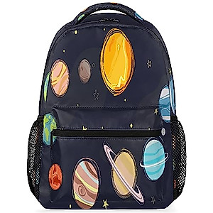 Solar System Star Kids Backpack for Boys Girls, 16 Inch School Backpack Outer Space Planets Bookbags Elementary School Bag Travel Laptop Backpacks Casual Daypack
