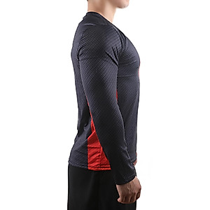 Rulercosplay Anime Movie Novelty T-Shirt Miles Digital Printing Quicky Dry Black&Red Compression Cosplay Shirt for Man, M