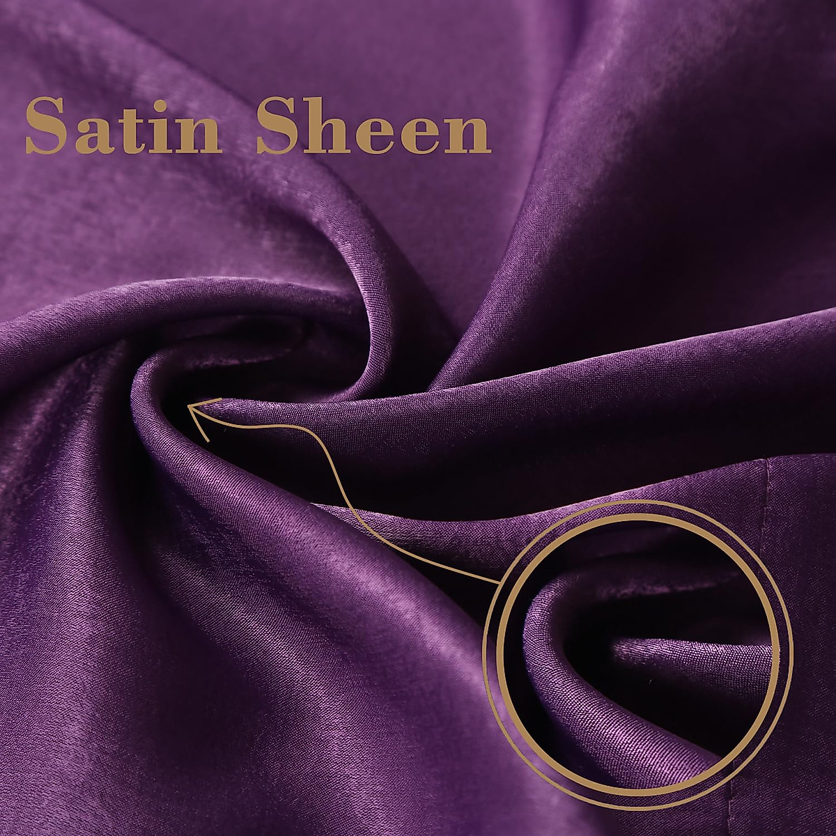 SHERWAY 9.6 Feet x 10 Feet Purple Silky Soft Curtain Wedding Backdrop Drapes, Slightly Shiny Satiny Window Curtains for Party Ceremony Decoration