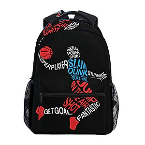 ALAZA Basketball Player Bank Shot Sports Large Backpack Personalized Laptop iPad Tablet Travel School Bag with Multiple Pockets