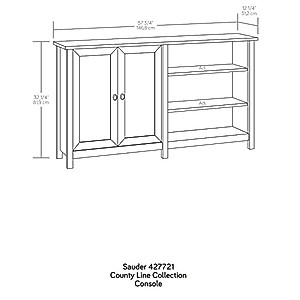 Sauder County Line Storage Console TV Stand in Soft White, Soft White Finish