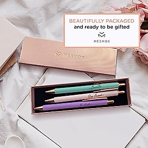 MESMOS Pastel Pens, Mindfulness Gifts, Inspirational Fancy Pens for Women, Wellness & Spiritual Gifts, Self Love Self Care Gifts, Journaling Pens, Cute Pen Set, Luxury Pretty Pens, Relaxing Gifts