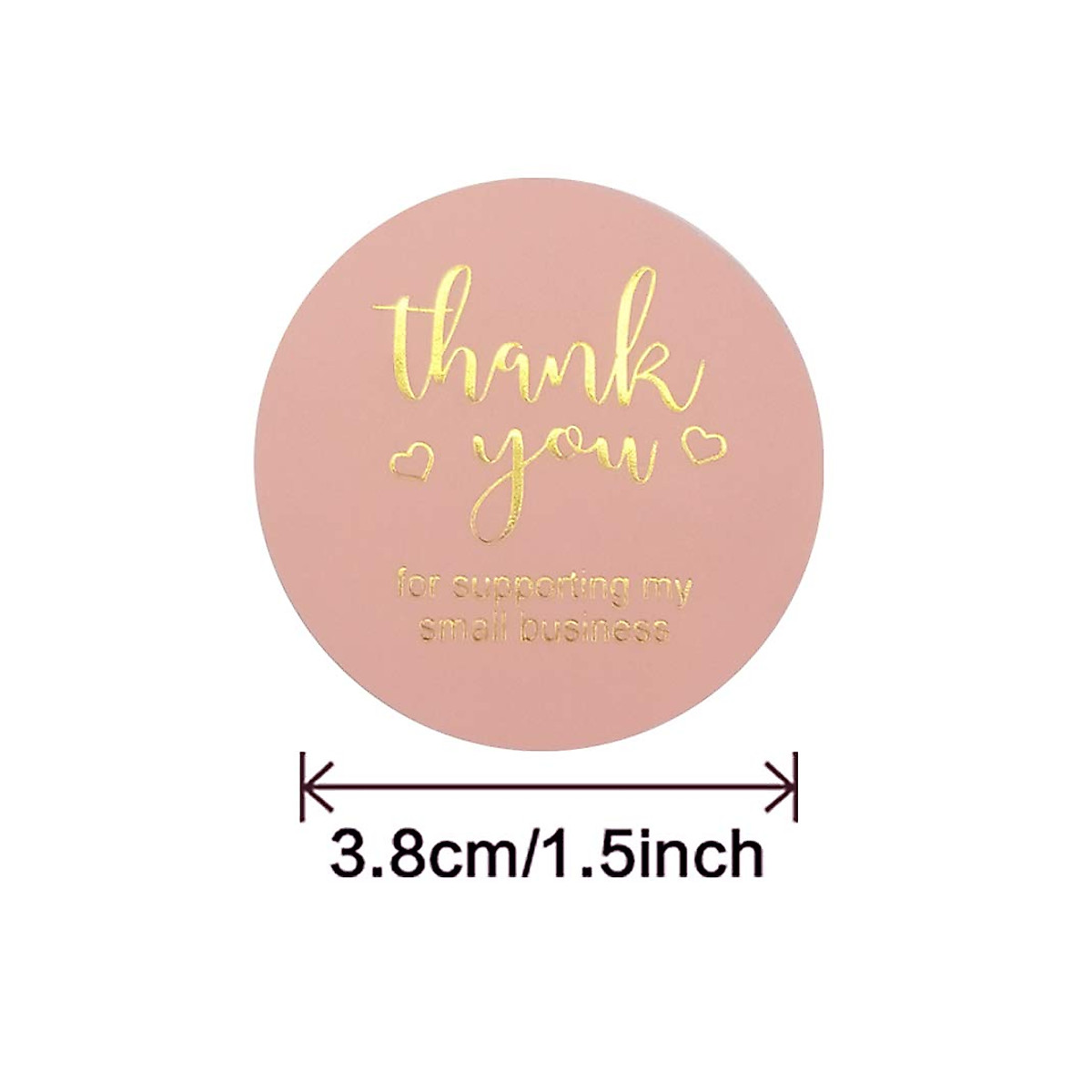 Thank You Stickers Roll,500PCS 1.5" Thank You for Supporting My Small Business Stickers,Pink Foil Thank You Label Stickers for Bubble Mailers,Envelopes,Online,Retail Store,Handmade Goods,Package,