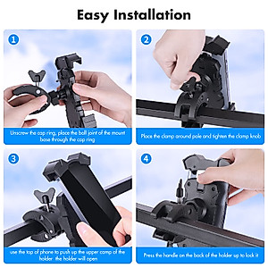Universal Golf Cart Phone Holder, Adjustable Bike Phone Mount Bike Phone Holder for Handlebars Compatible with iPhone14,13,12,11, Pro Max ,Samsung Galaxy S21, S10, S9,and All 4.7-6.8” Cellphone