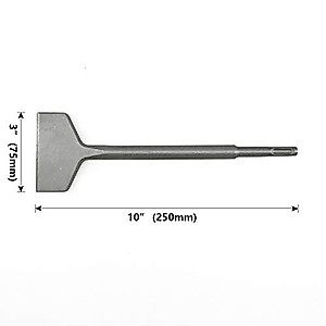 SPKLINE 3 Inch Wide Tile & Thinset Scaling Chisel SDS-Plus Shank 3" x 10" Thinset Scraper Wall and Floor Scraper Works with All Brands of SDS-Plus Rotary Hammers and Demolition Hammers