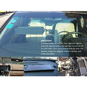 Sunway Solar Car Battery Trickle Charger & Maintainer 12V Solar Panel Power Battery Charger With Cigarette Lighter Plug Battery Clamp For Car Automotive Motorcycle Boat Marine Snowmobile Watercraft RV