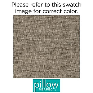 Pillow Perfect Remi Solid Indoor/Outdoor Wicker Patio Seat Cushion Reversible, Weather and Fade Resistant, Round Corner - 19" x 19", Grey, 2 Count