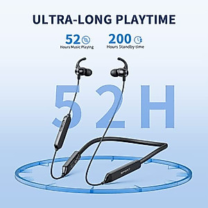 CXK Bluetooth Headphones Wireless Earbuds 52H Playtime Bluetooth 5.3 Neckband Bluetooth Wireless Headphones, IPX7 Waterproof HiFi Deep Bass Earphones with USB-C Fast Charging for Sport Running Gym
