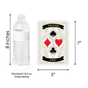 Big Dot of Happiness Las Vegas - Shaped Casino Party Thank You Note Cards with Envelopes - Set of 12