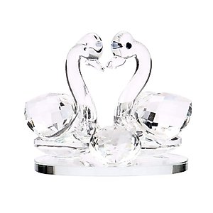 Toxz Crystal Swan Statue Souvenir Decoration Paperweight Figurine for Wedding Gift Crafts Home Decor,Crystal Ornament(Ship from US!)