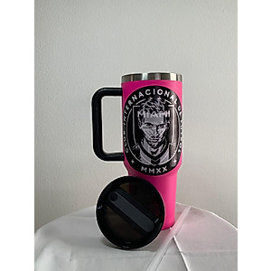 Tumbler With Lid & Straw - 40oz Insulated Tumbler with Messi Print, Modern Stainless Steel Travel Mug for Coffee & Water, Reusable & Leak Proof Cup for Hot & Cold Drinks, Cup Holder Friendly