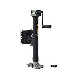 Trailer Valet TVJX5-S Swivel Jack Pipe Mount with 5K Lifting Capacity– Drill-Powered Option, Includes Free TVDA Drill Attachment, Patented 3:4 Gear Ratio, Marine-Grade Material, Rust-Resistant Coating