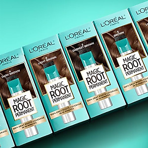 L'Oreal Paris Magic Root Rescue 10 Minute Root Hair Coloring Kit, Permanent Hair Color with Quick Precision Applicator, 100 percent Gray Coverage, 4 Dark Brown, 2 count
