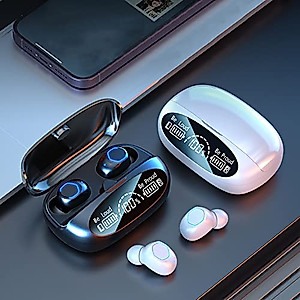 Hot6sl TWS Bluetooth Earbuds, Bluetooth 5.2 Earbuds eadset Wireless Sports Touches Waterproof Super Long Battery Life Music Binaural Subwoofer Earplugs