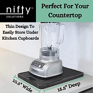 Nifty Medium & Large Appliance Rolling Tray – Black, Home Kitchen Counter Organizer, Integrated Rolling System, Non-Slip Pad Top for Coffee Maker, Stand Mixer, Blender, Toaster