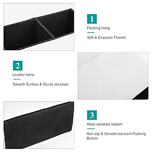 Niapessel Pencil Holder for Desk, Money Lover Slogan with Bear Pen Holder Storage Desktop Pen Organizer Desk Pencil Organizer Makeup Brush Holder for Office School College Leather