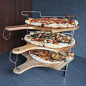 PINNACOLO Folding Pizza Rack with Five 14 Inch Pizza Screens - Compact and Convenient Design for Easy Storage and Baking Multiple Pizzas