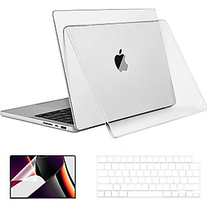 EooCoo Hard Case Clear Compatible for Newest MacBook Pro 16 Inch Case Release 2023 2022 2021 Model M2 A2780 M1 Pro M1 Max A2485 with Keyboard Cover, Screen Protector - Crystal Clear