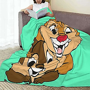 ERTER Boutique Throw Blanket Chip N Dale Super Soft Fleece Throw Blankets,Fuzzy Plush Blanket Oversized,Thin Lightweight Blanket for All Season 6050 In, Black, 60Inx50In Young