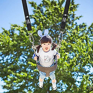 Tree Swing Hanging Strap - 5ft Swing Straps Outdoor Suspension Accessories Kit, Holds 2200lbs with Stainless Carabiners, Easy Installation, Perfect for Baby/Garden/Toddler Swing (Black)