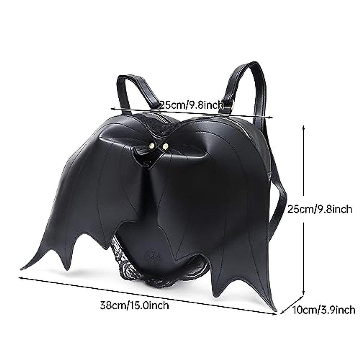 Ovida Bat Backpack Halloween Gothic Backpack Cute Heart Wings Mini Backpack Purse Casual Daypack Lace Shoulder Bag Lolita Bag