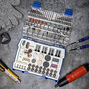 NEIKO 50493A Rotary Tool Accessories Kit, 228 Piece Rotary Tool Kit, 1/8” Shank Accessories, Rotary Tool Attachment Kit, Rotary Tool Bits, Sanding Accessories for Tools, Rotory Tool Kit