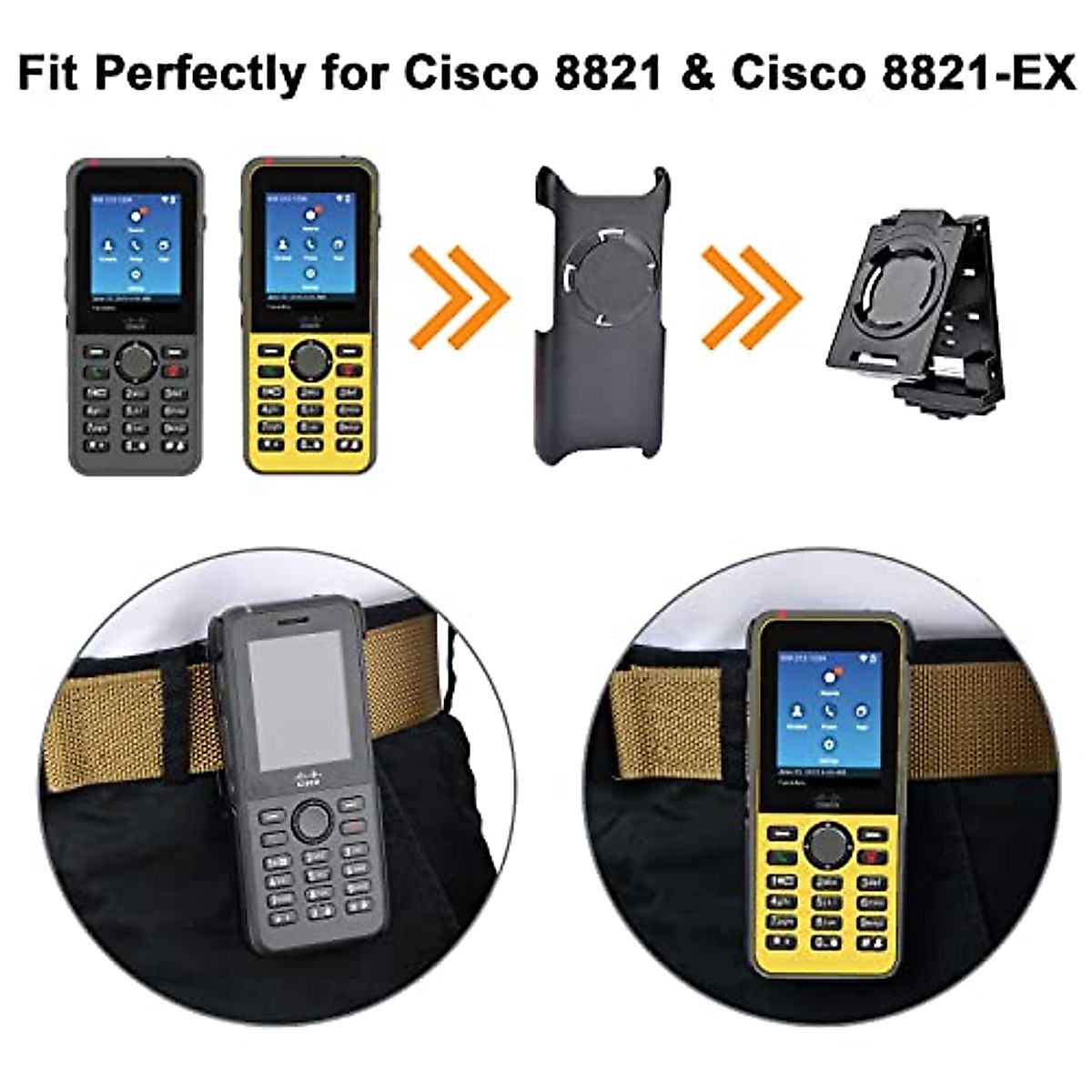 iGuerburn Belt Clip for Cisco 8821 and Cisco 8821-EX Wireless VoIP Phone