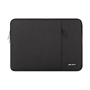 MOSISO Laptop Sleeve Bag Compatible with MacBook Air/Pro, 13-13.3 inch Notebook, Compatible with MacBook Pro 14 inch 2023-2021 A2779 M2 A2442 M1, Polyester Vertical Case with Pocket, Black