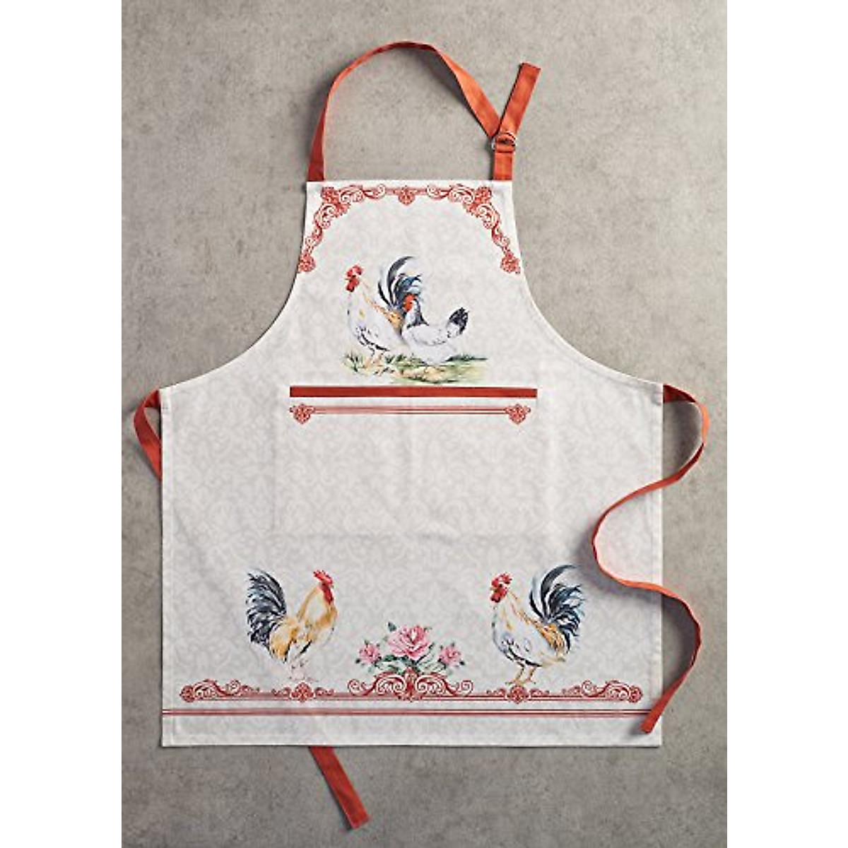 Maison d' Hermine Campagne 1 Piece 100% Cotton Apron with an Adjustable Neck & Visible Hidden Centre Pocket with Long Ties for Women/Men Chef (27.50"x31.50")