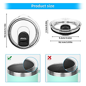 2 Pack Tumbler Lids for YETI, Replacement Lids Compatible with YETI 35/42 oz Tumbler with Handle, 30 oz Travel Mug, 26 oz Straw Cup, 14 oz Mug, BPA Free Cup Lids with Magnetic Slider Switch