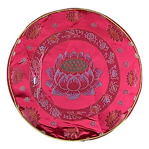 19" Round Foam Red Lotus Flower Buddhist Pray Meditation Prayer Pillow Pad Mat Cushion Good Luck (red)