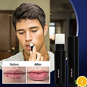 Men's Lip Balm Moisturizing Nourishing Hydration Colorless Autumn And Winter Student Models Priming Lip Balm Nourishing Lip Care Dark Lipstick for Women (C, One Size), 1.0 Count, (Pack of 1)