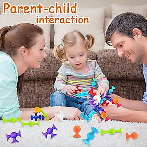 48 Piece Suction Cup Bath Toys for Kids Ages 3+, Sensory Toys for Autistic Children, Travel Window Stem Learning, Bathtub With Storage