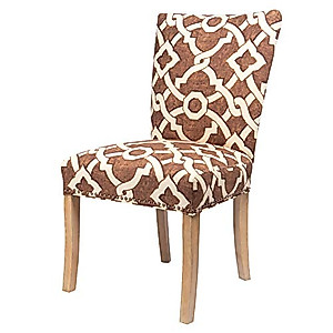 Sole Designs Julia Collection Modern Contemporary Upholstered Dining Chair with Fan Back Design and Nailhead Accents, Darjeeling